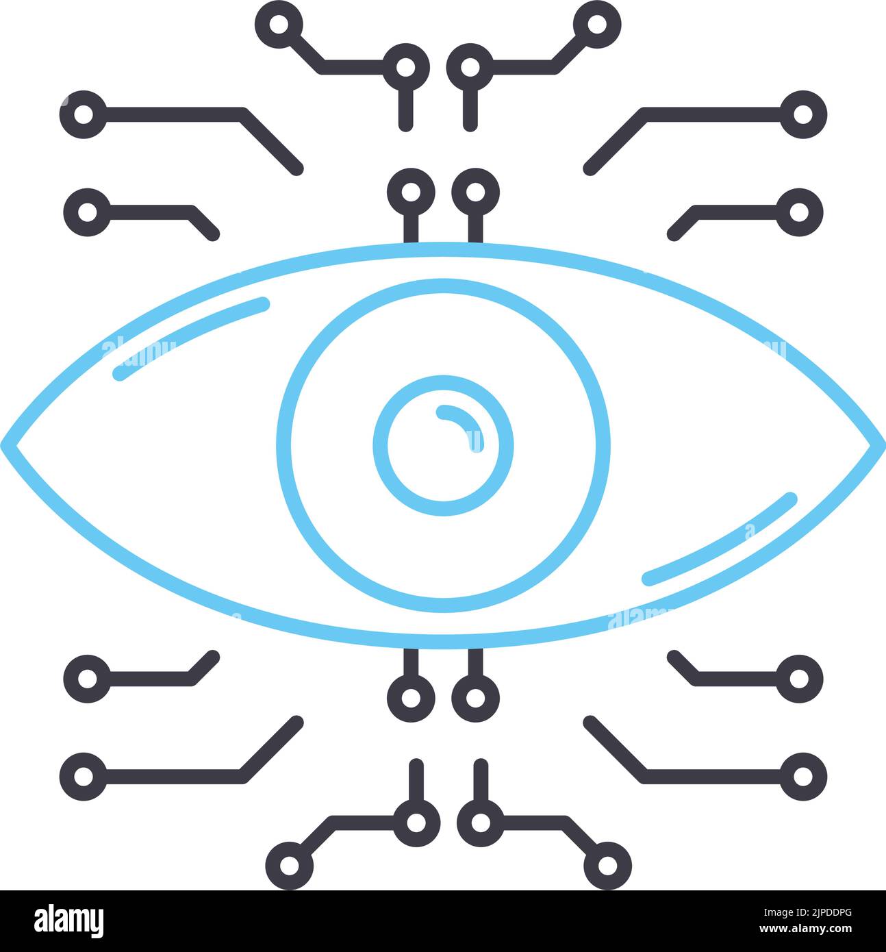 machine vision line icon, outline symbol, vector illustration, concept ... machine vision line icon, outline symbol, vector illustration, concept ...