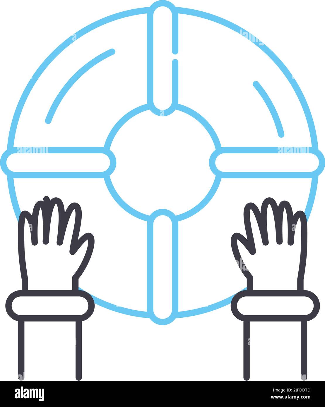 help line icon, outline symbol, vector illustration, concept sign Stock ...