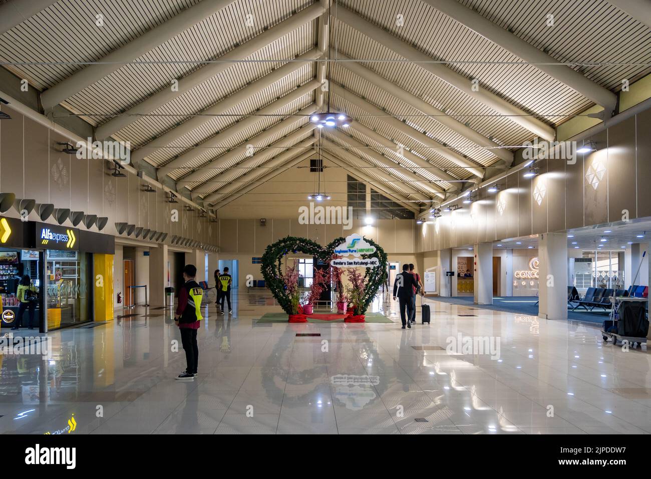 Inside the terminal of Manado airport. Sulawesi, Indonesia Stock Photo ...