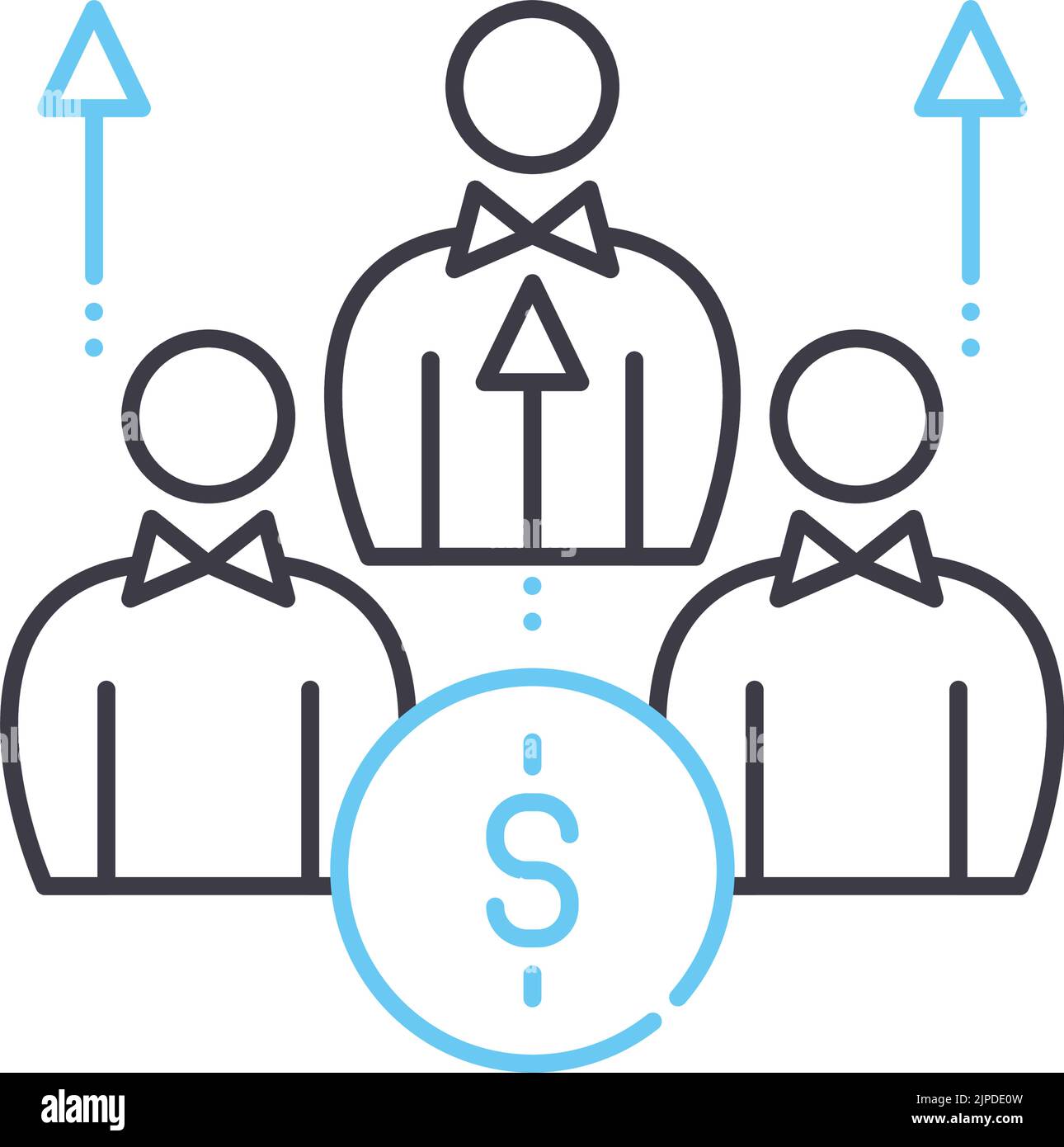 resourse allocation line icon, outline symbol, vector illustration ...