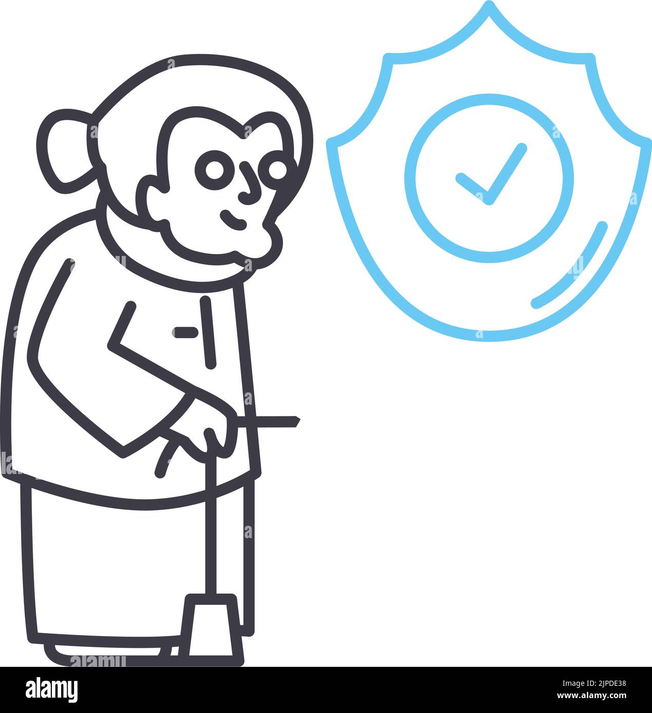 retirement insurance line icon, outline symbol, vector illustration ...