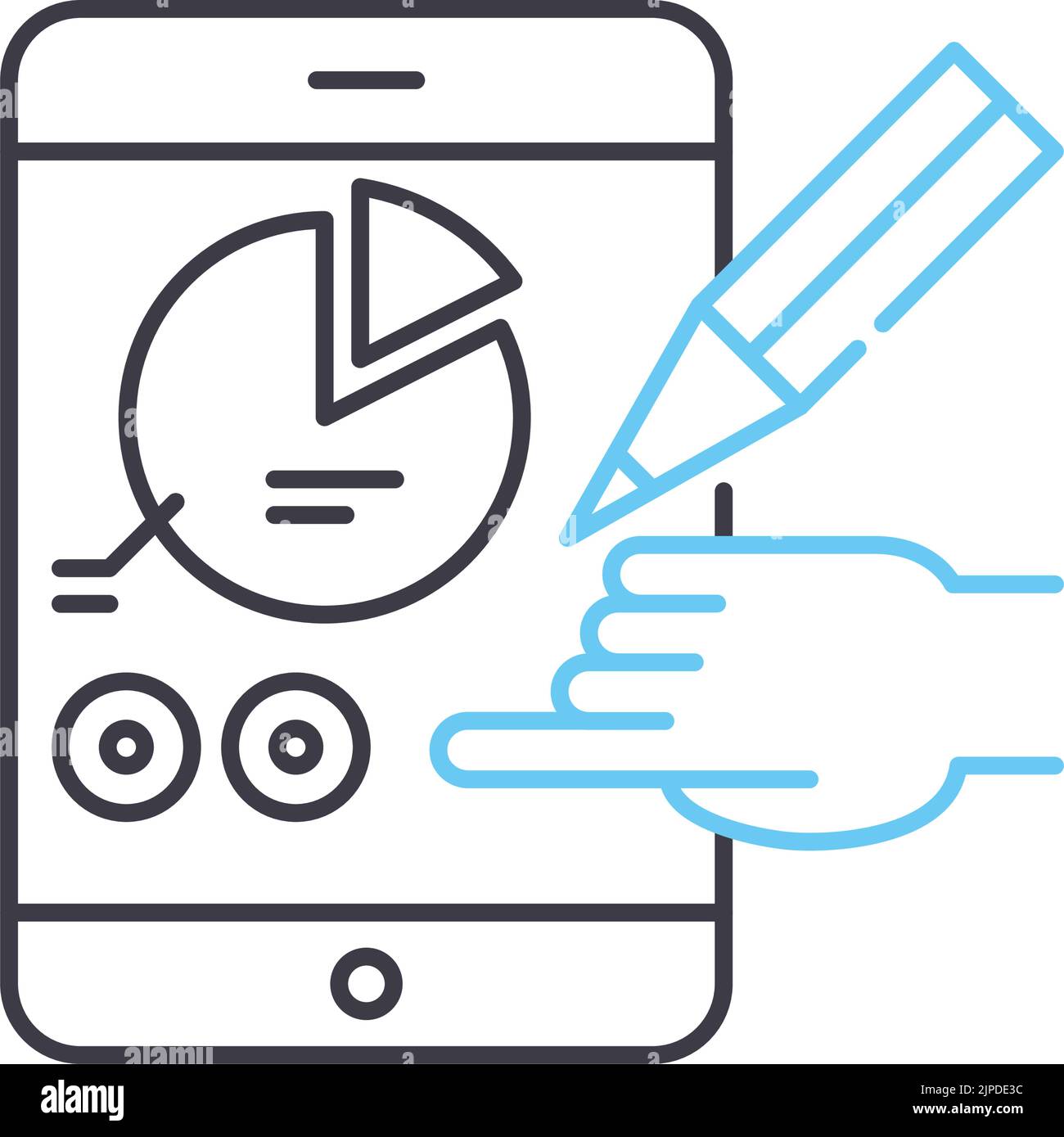 online content line icon, outline symbol, vector illustration, concept ...