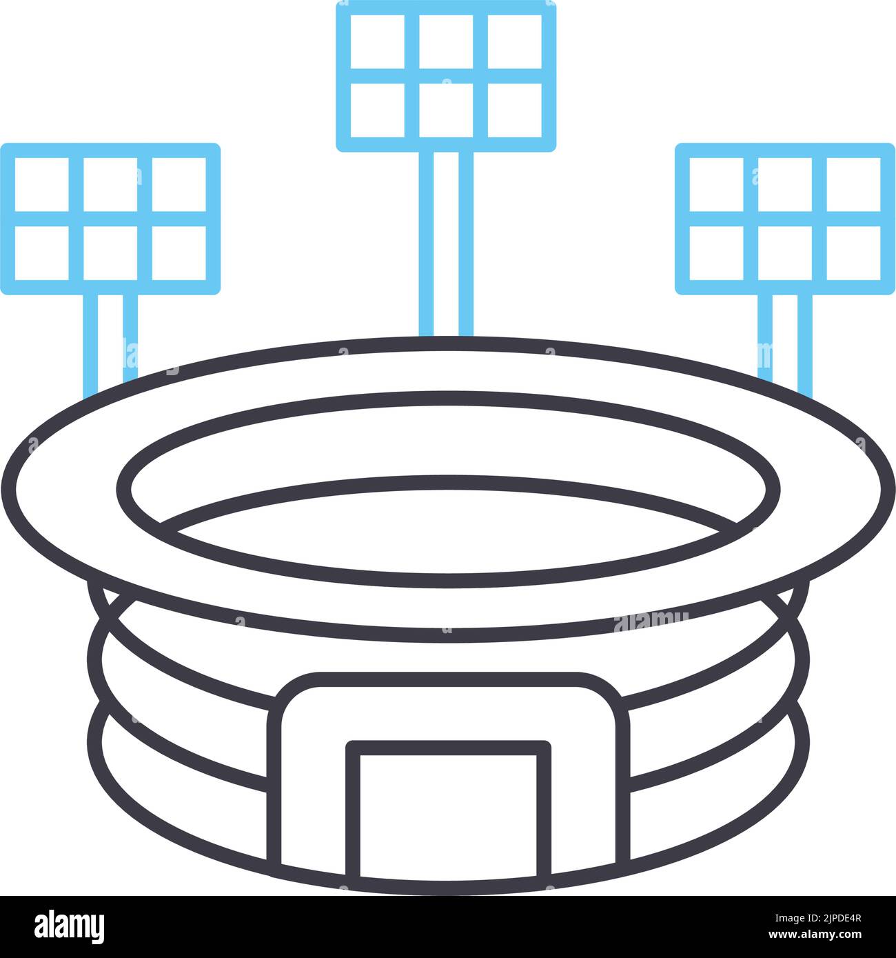 game stadium line icon, outline symbol, vector illustration, concept ...