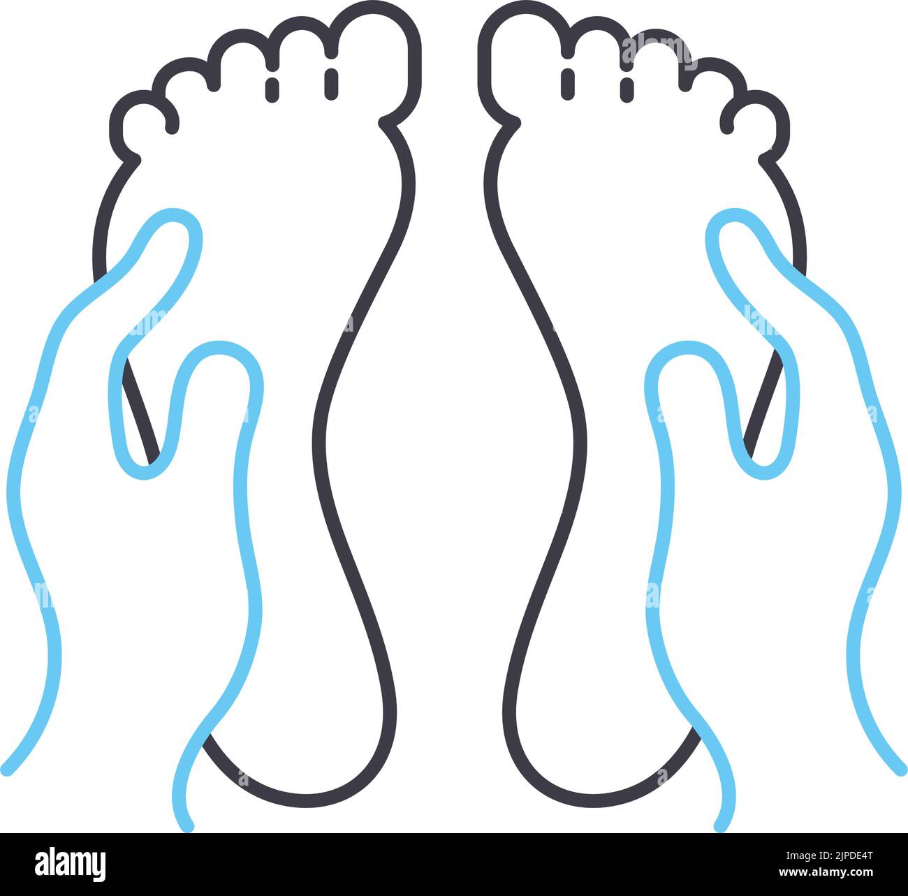 foot treatment line icon, outline symbol, vector illustration, concept ...