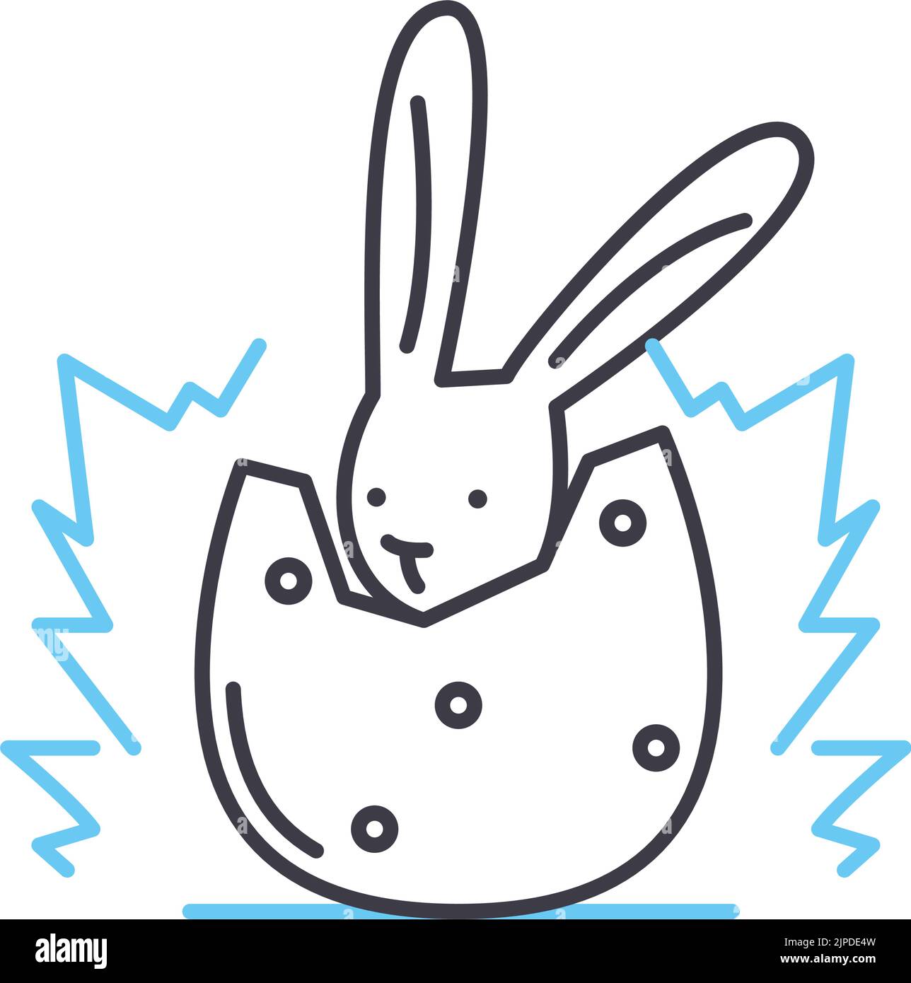 rabbit line icon, outline symbol, vector illustration, concept sign ...