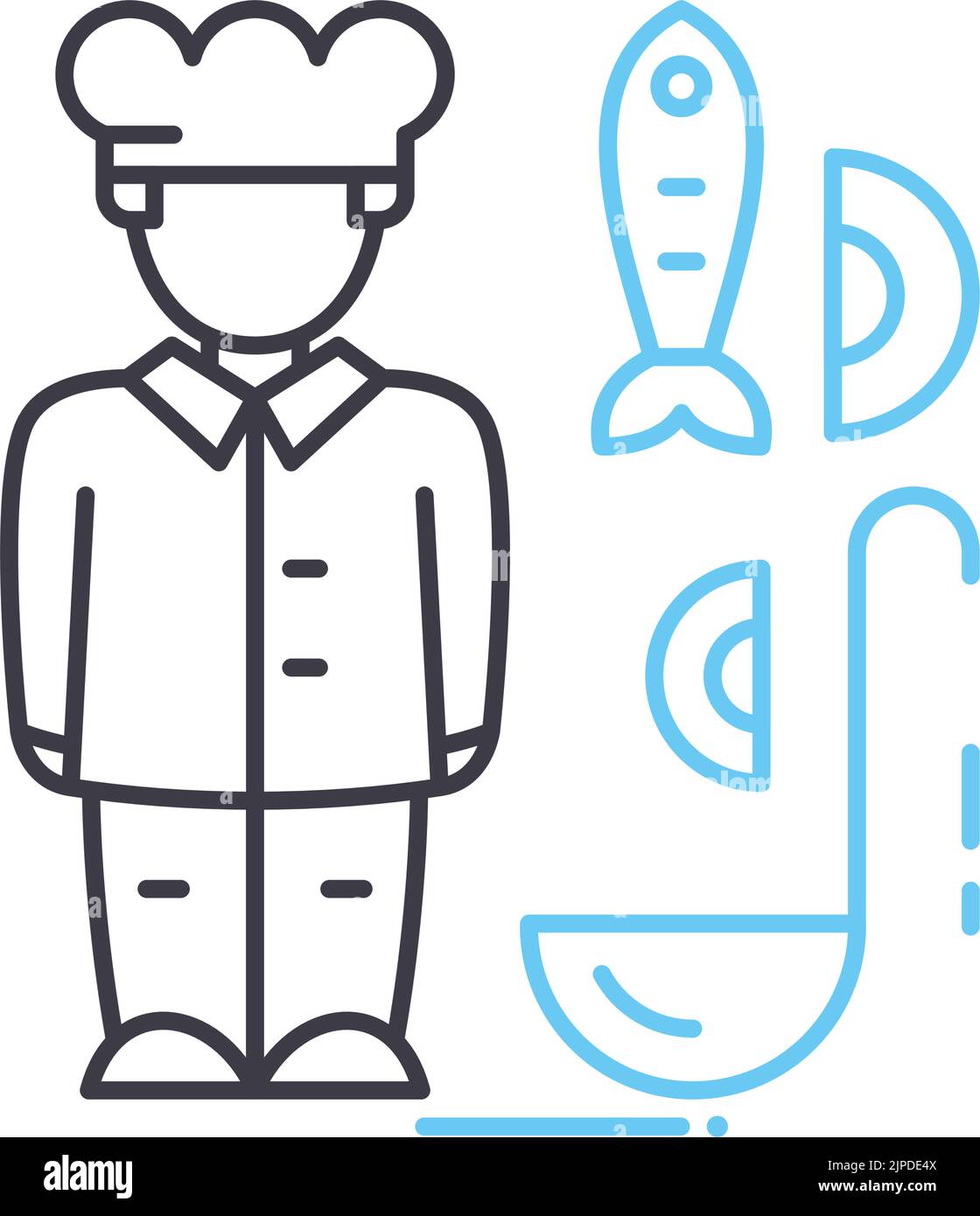 restaurant chef line icon, outline symbol, vector illustration, concept ...
