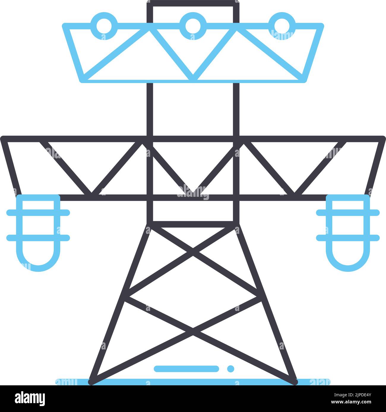 power line line icon, outline symbol, vector illustration, concept sign ...