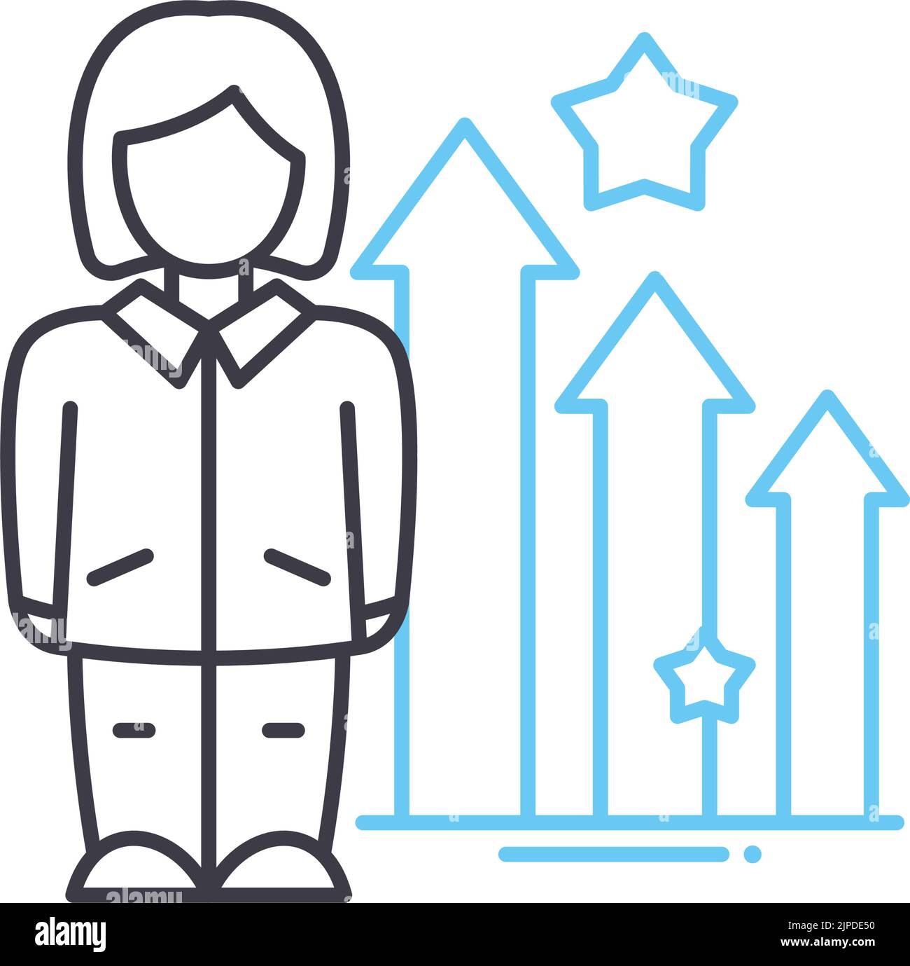 personal achievements line icon, outline symbol, vector illustration ...