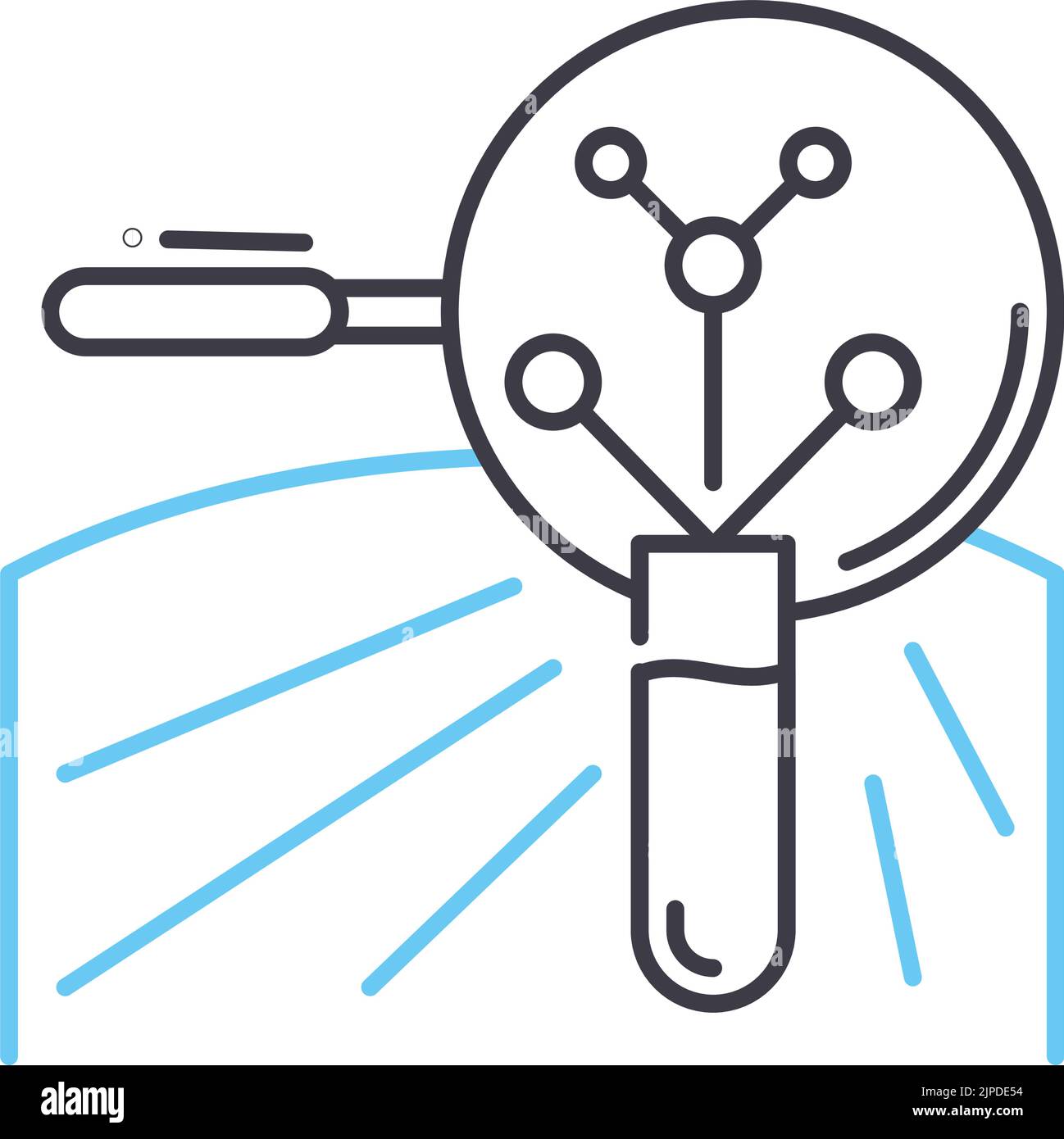 sample research line icon, outline symbol, vector illustration, concept ...