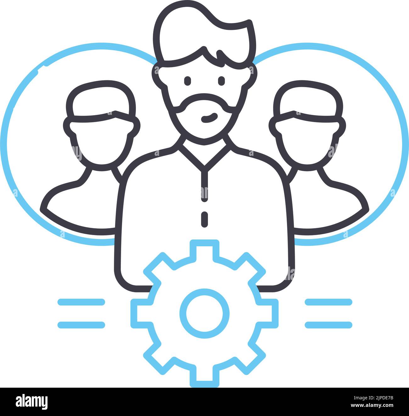 people management line icon, outline symbol, vector illustration ...