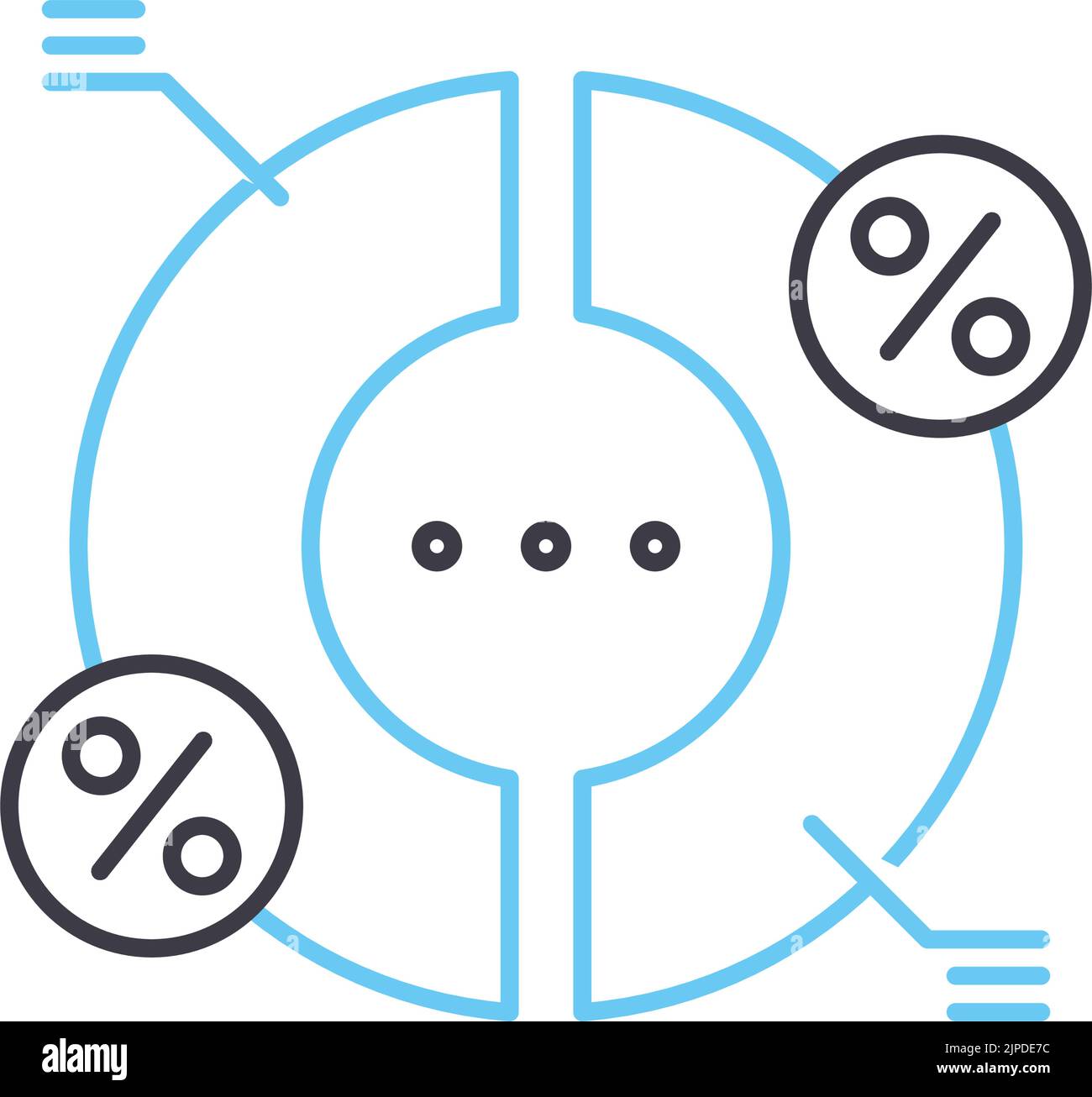 resource allocation line icon, outline symbol, vector illustration ...