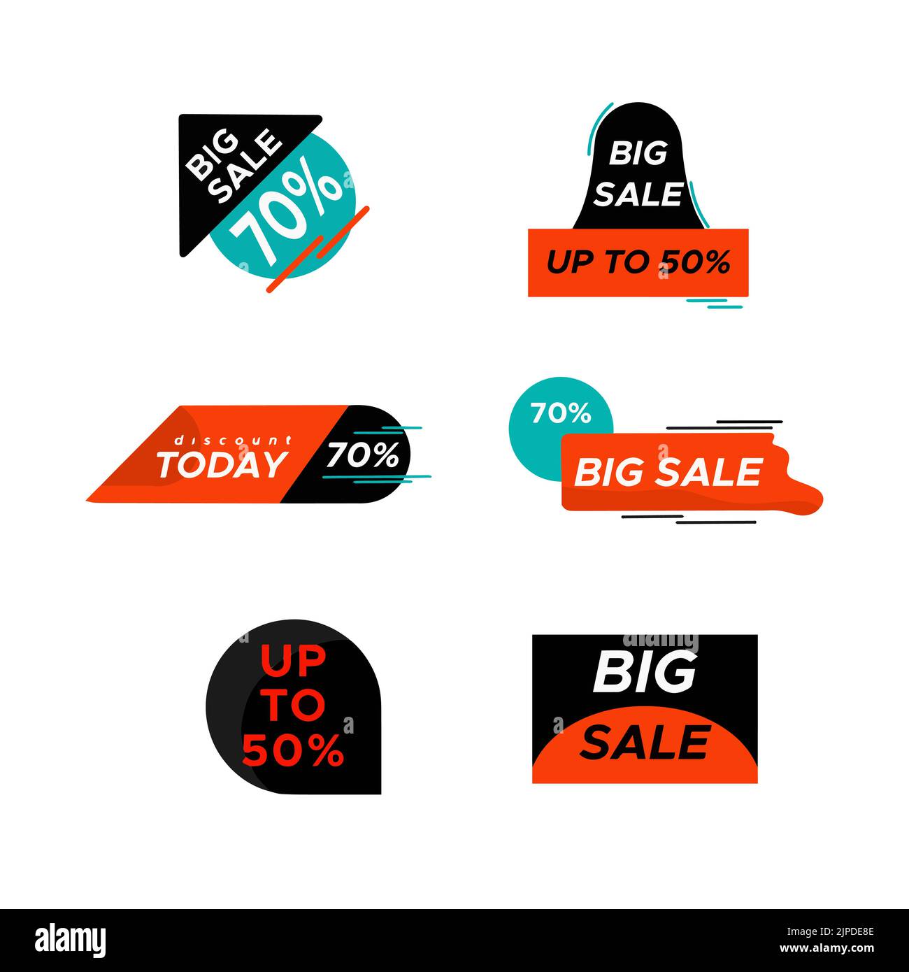 A vector of sales full of discounts over a white background Stock ...