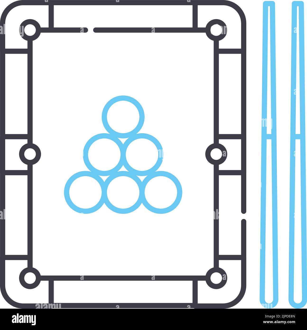 pool game line icon, outline symbol, vector illustration, concept sign ...