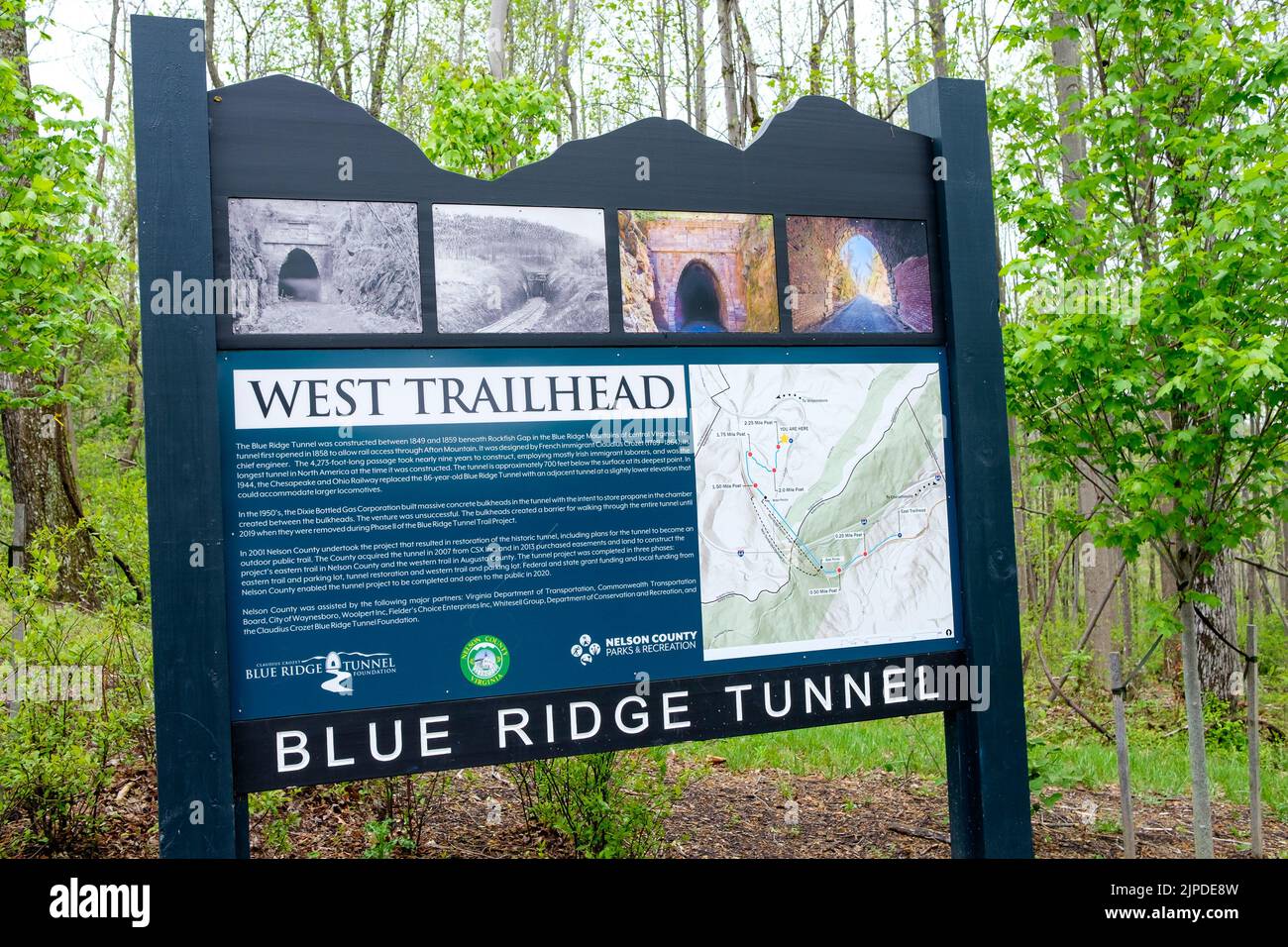 Sign for the Blue Ridge Tunnel near Afton Virginia Stock Photo - Alamy