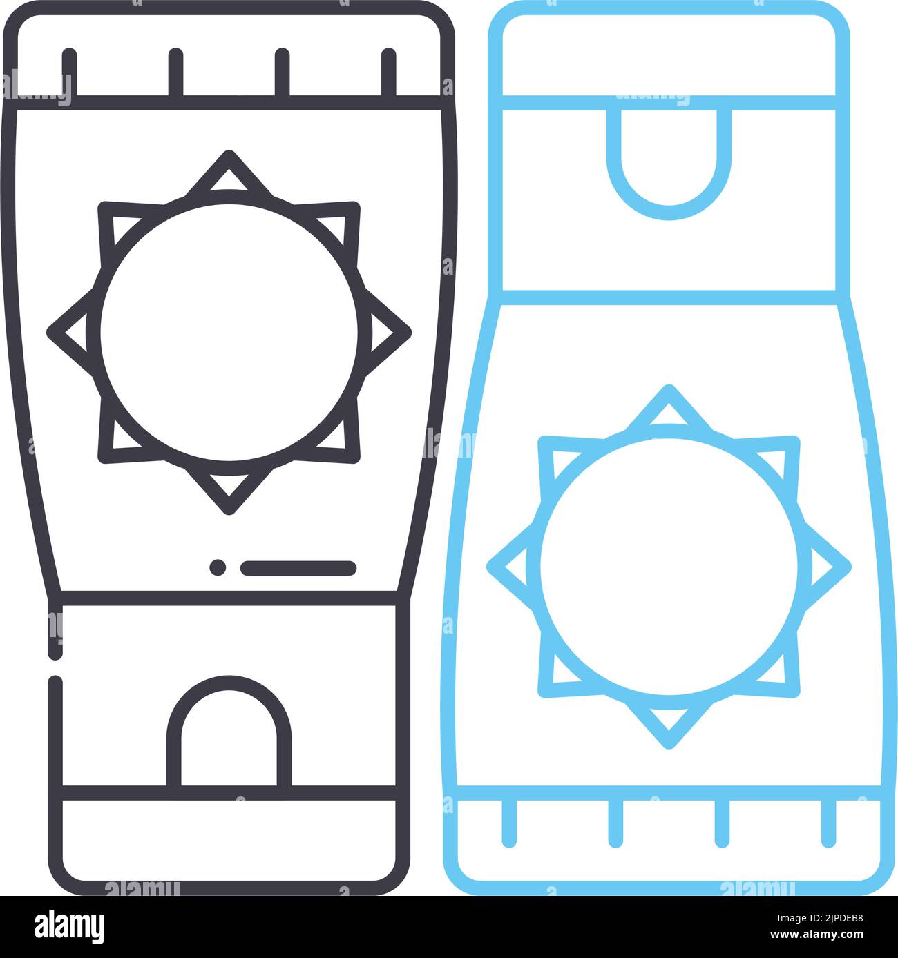 sunscreen line icon, outline symbol, vector illustration, concept sign ...