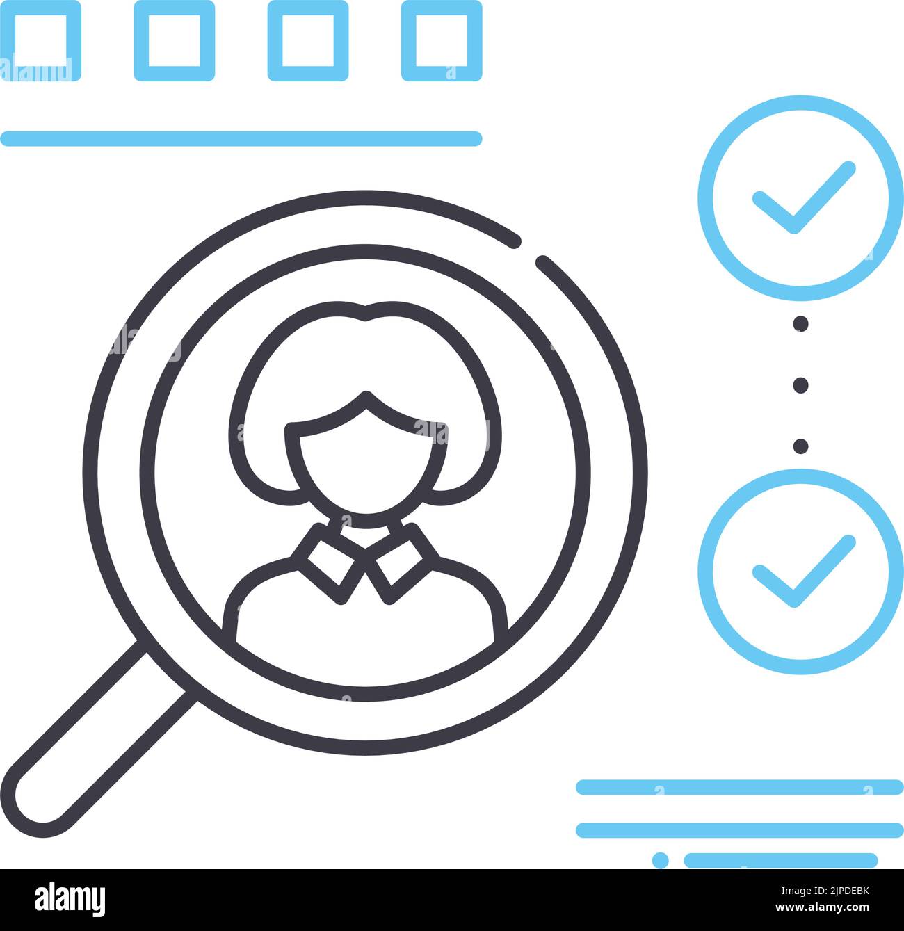 market audience line icon, outline symbol, vector illustration, concept ...