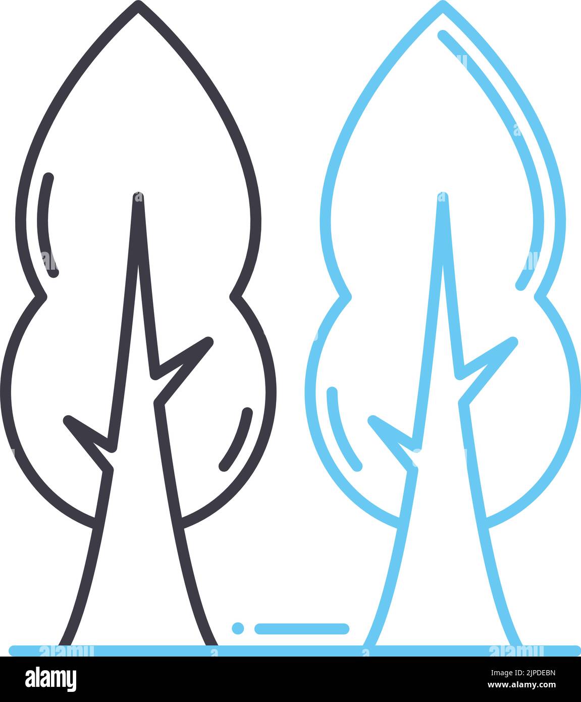 forest trees line icon, outline symbol, vector illustration, concept ...