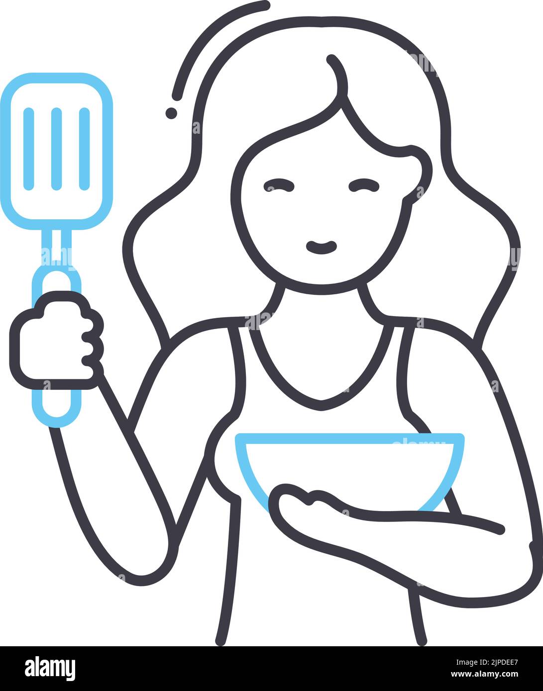 wife line icon, outline symbol, vector illustration, concept sign Stock ...