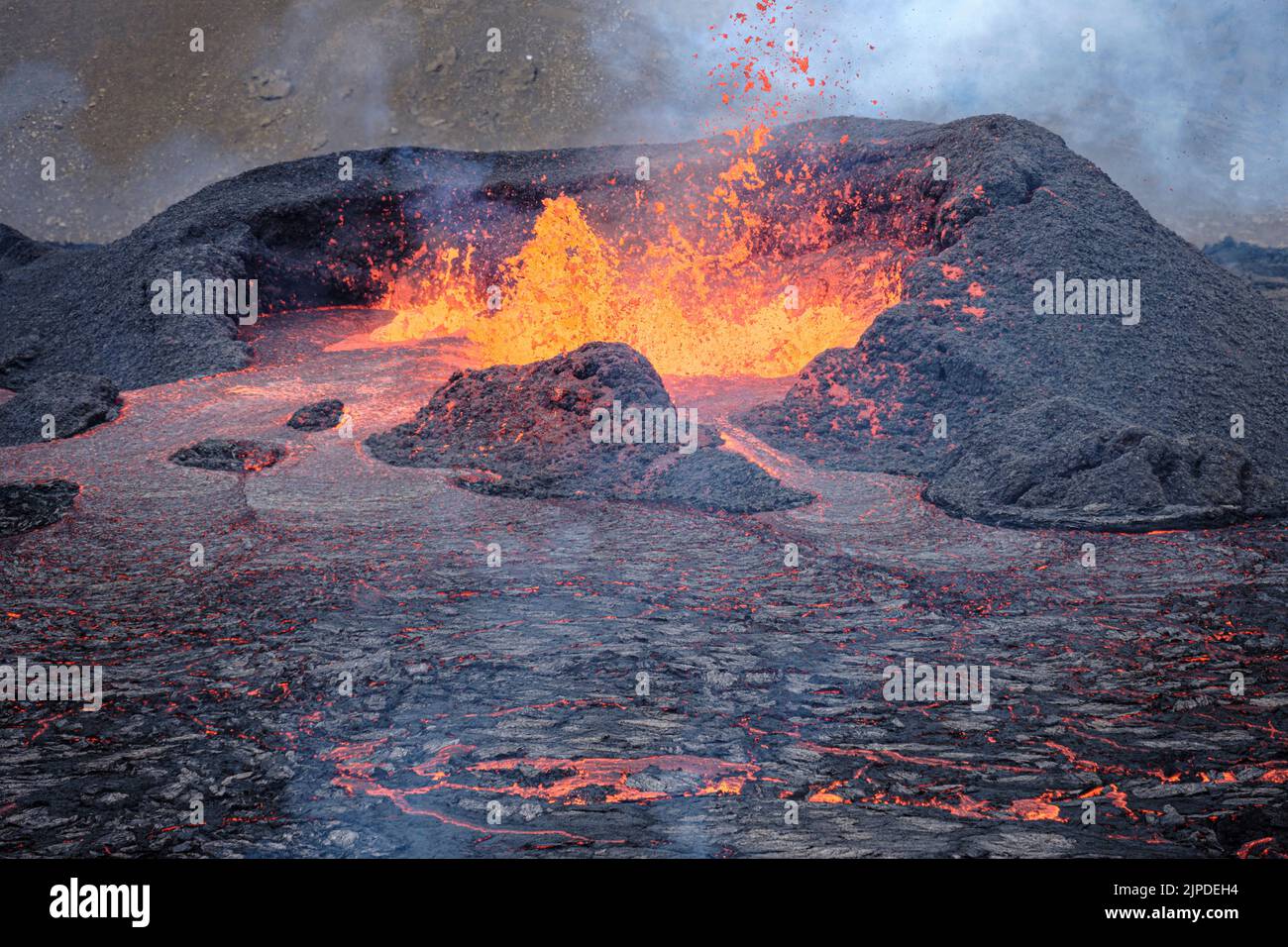 Eruption of the Meradalir Volcano, Reykjanes Peninsula, Iceland, August ...