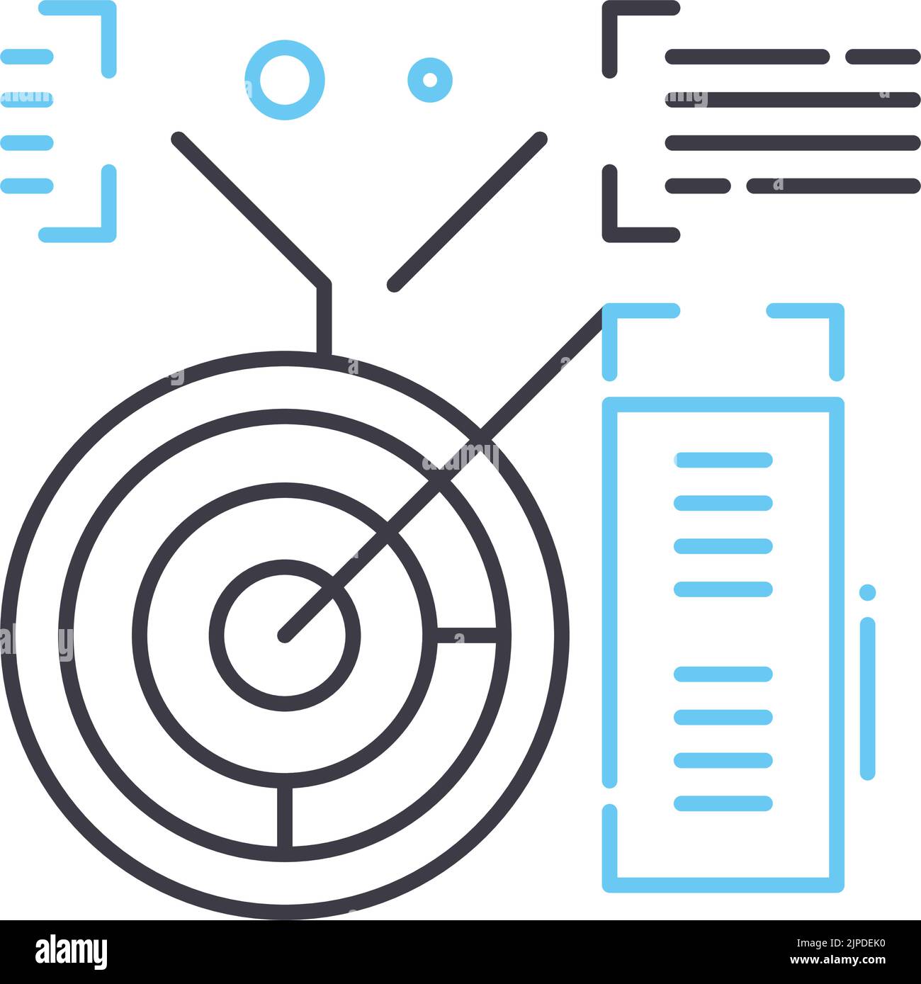 forecast analysis line icon, outline symbol, vector illustration ...