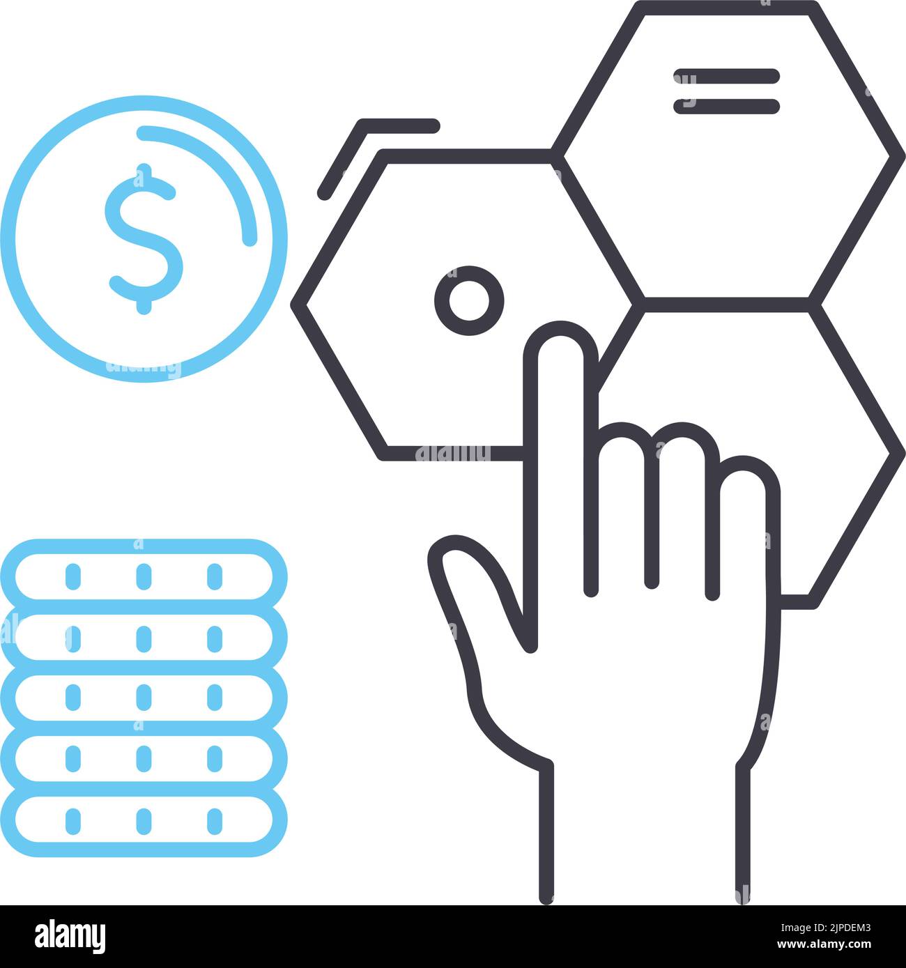 private equity line icon, outline symbol, vector illustration, concept ...