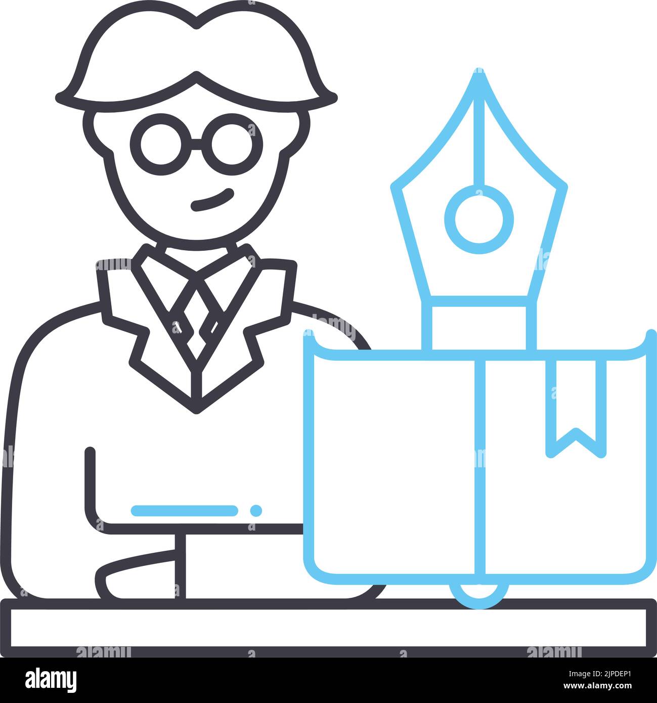 professor line icon, outline symbol, vector illustration, concept sign ...