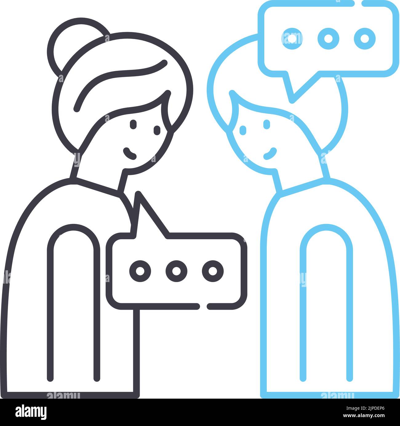 talk line icon, outline symbol, vector illustration, concept sign Stock ...