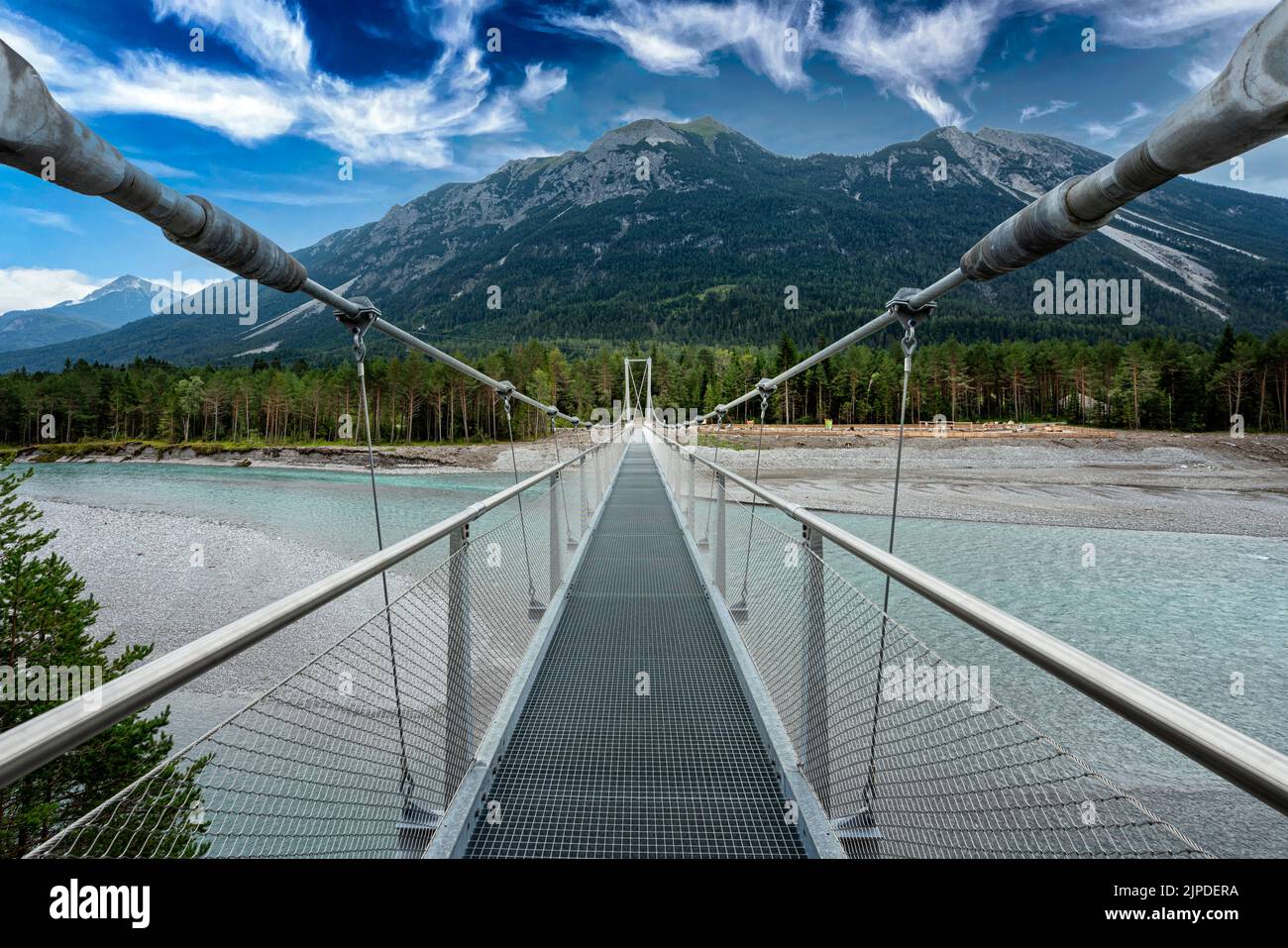 suspension bridge, lech river, suspension bridges, lech rivers Stock ...