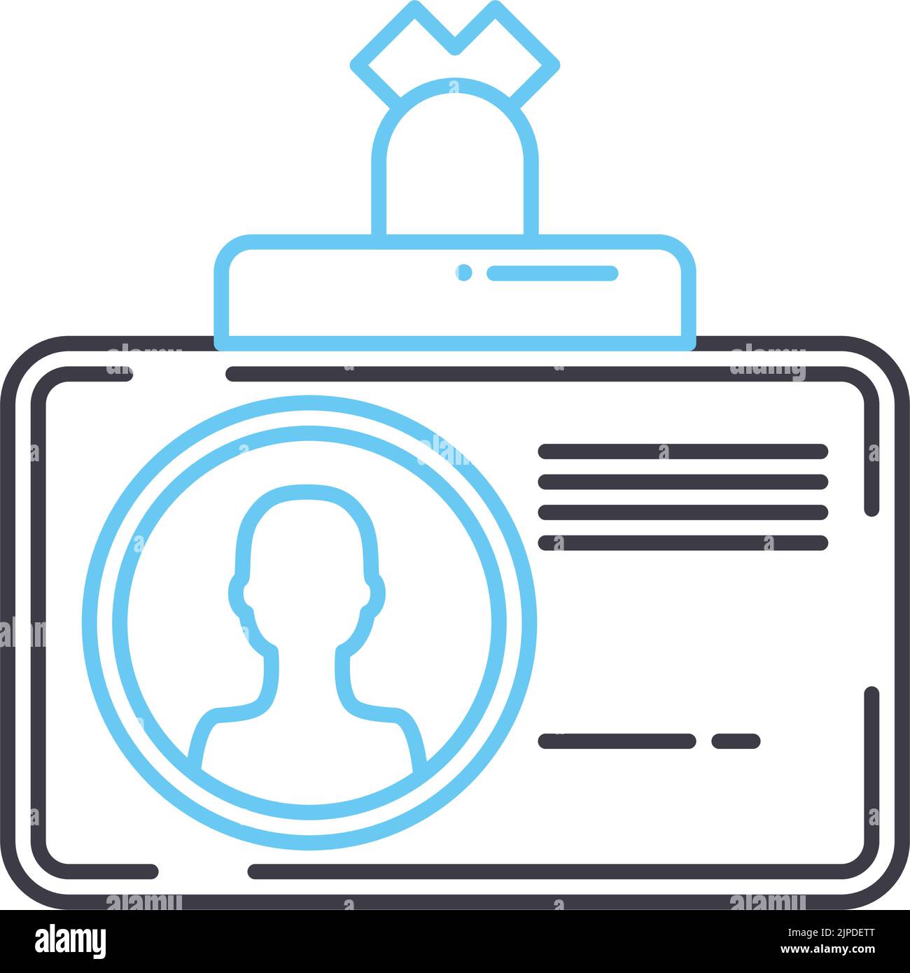 visitor card line icon, outline symbol, vector illustration, concept ...