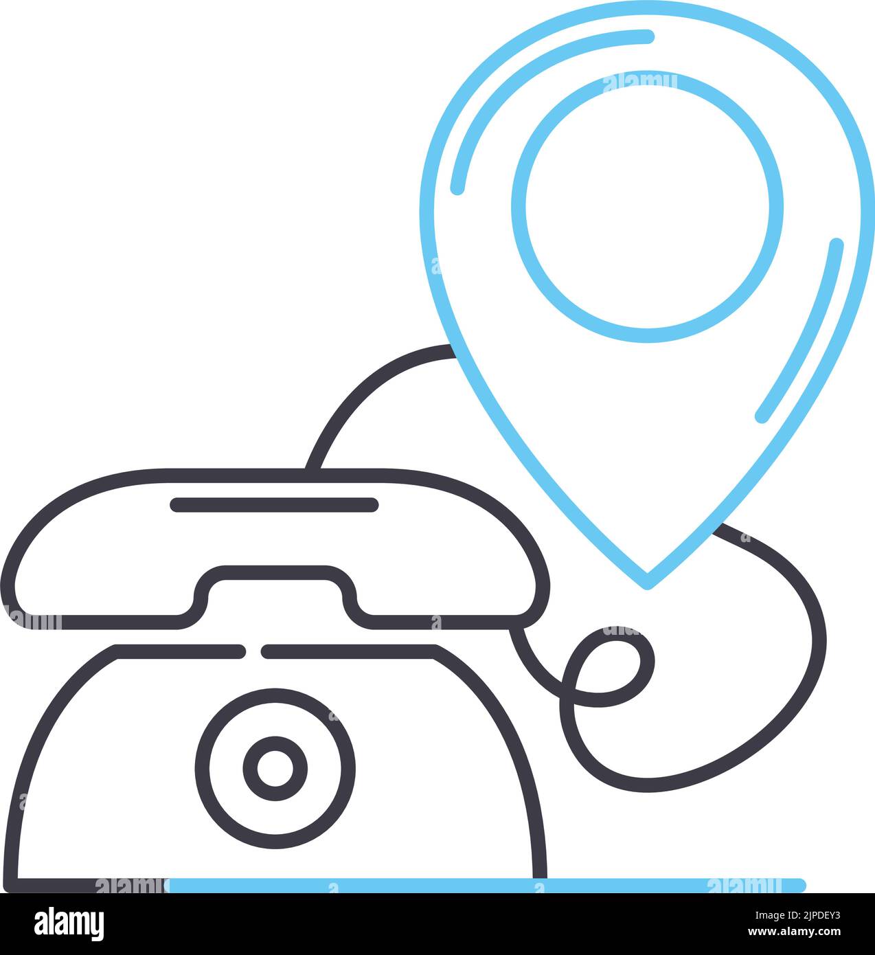 local directions line icon, outline symbol, vector illustration ...