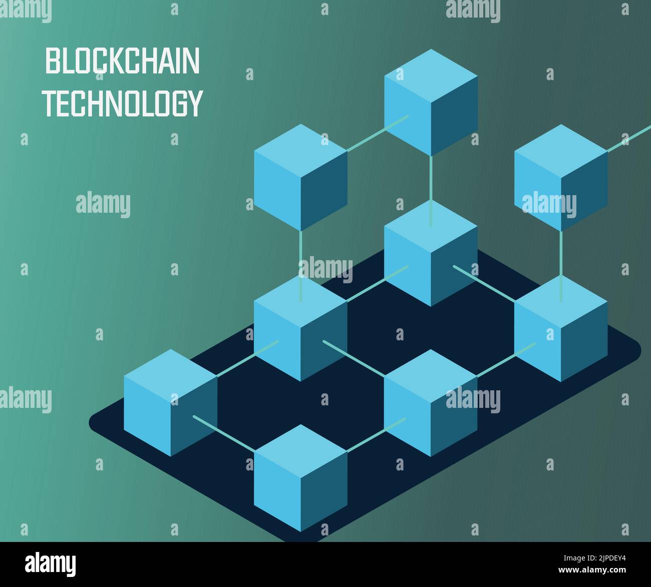 Blockchain Technology Isometric flat vector illustration concept. Hi ...