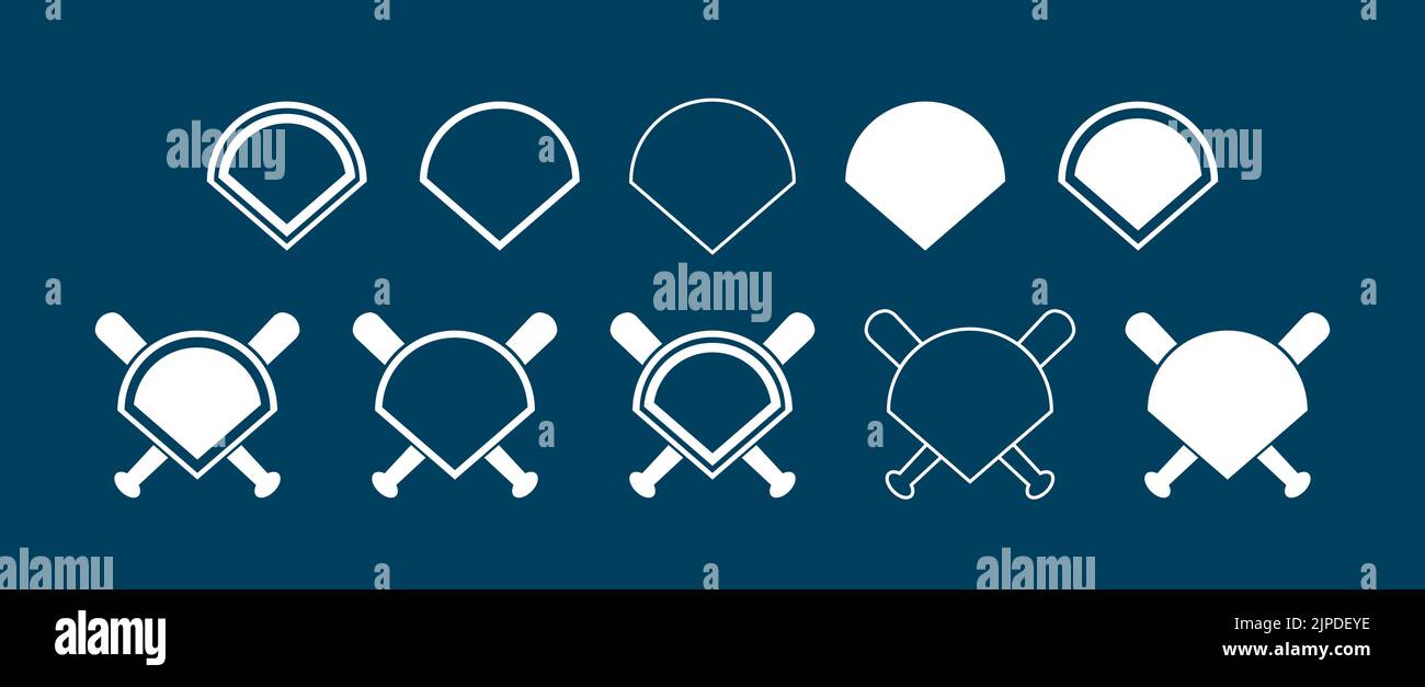 Baseball Home Plate Vector illustration. Silhouette. Playing. Home base ...