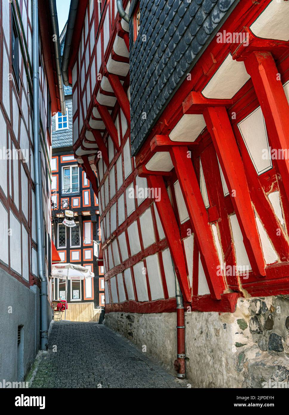 half timbered, old town, alley, half-timbereds, old towns, alleys Stock ...