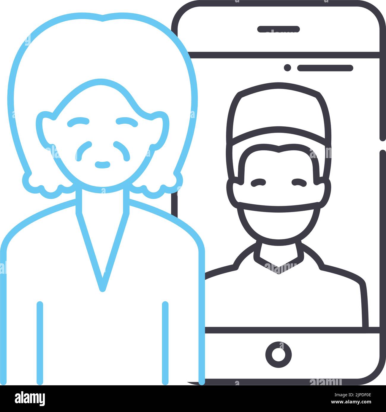 medical consultation line icon, outline symbol, vector illustration ...