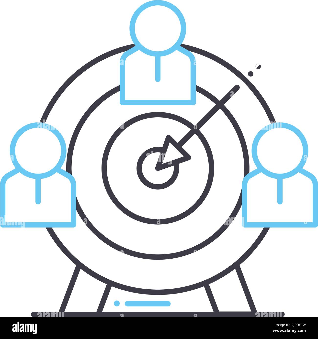 target customers line icon, outline symbol, vector illustration ...