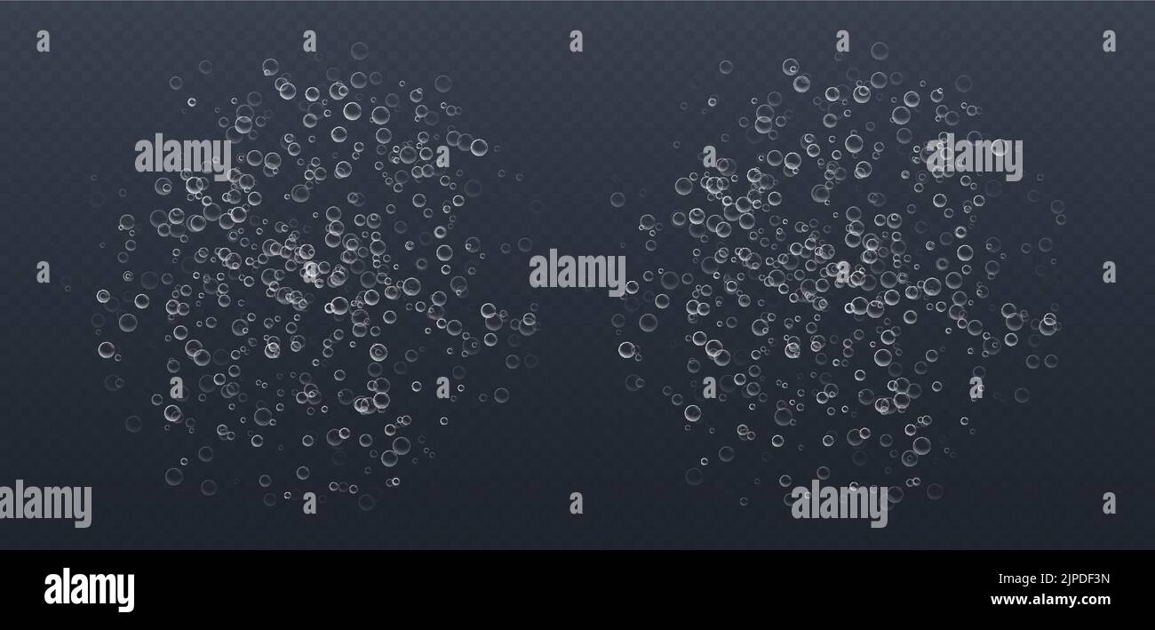 Underwater fizzing bubbles, soda or champagne carbonated drink, sparkling water Stock Vector ...