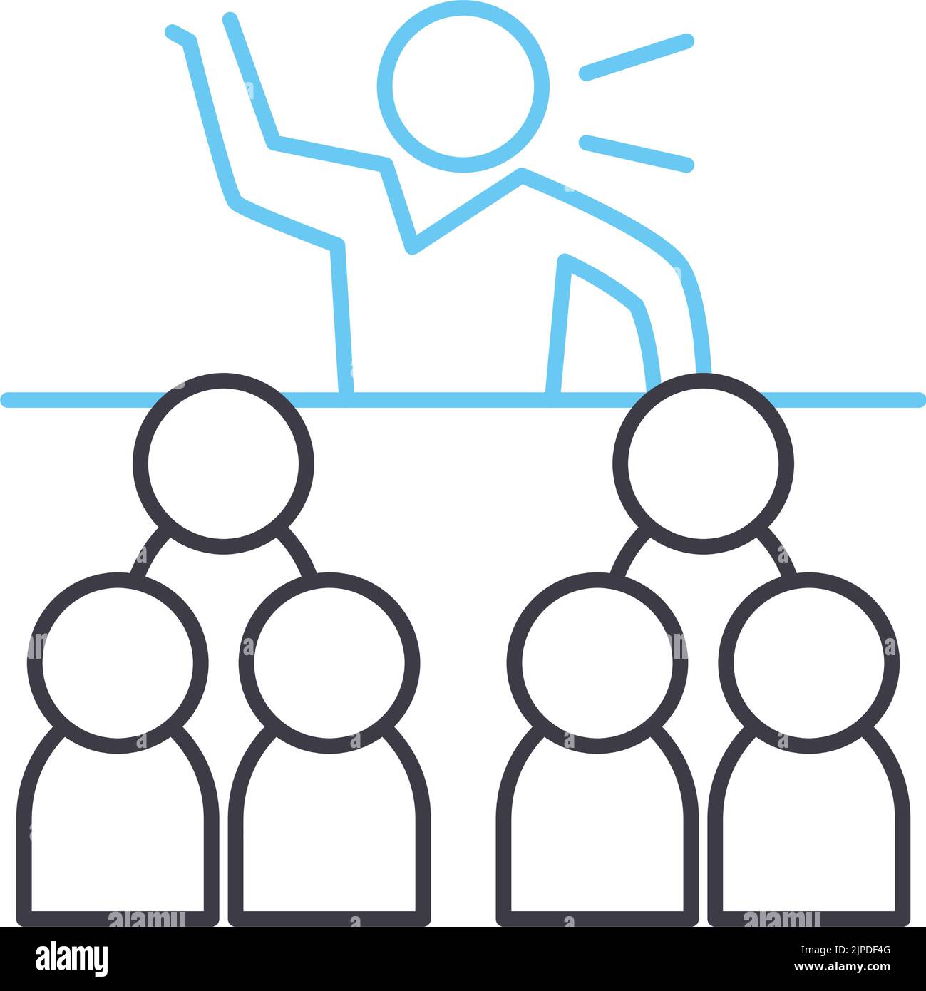 mob line icon, outline symbol, vector illustration, concept sign Stock ...