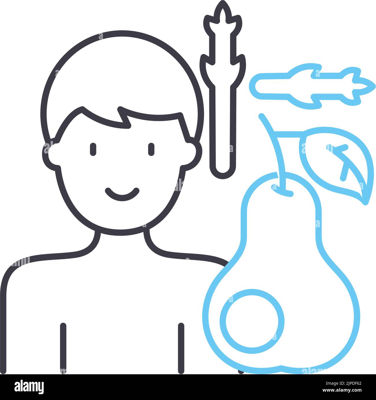 healthy eating line icon, outline symbol, vector illustration, concept ...