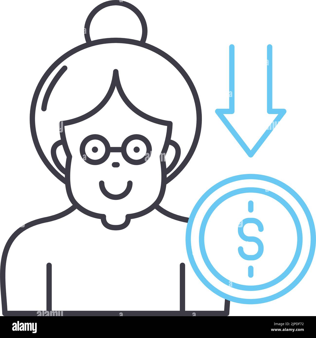 retirement plans line icon, outline symbol, vector illustration ...