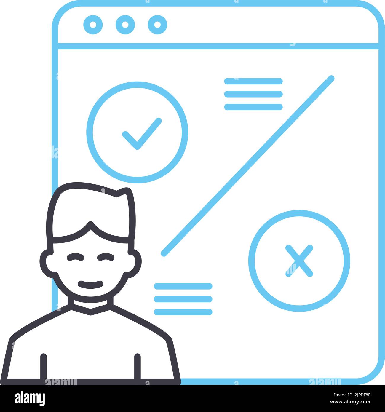 user testing line icon, outline symbol, vector illustration, concept ... user testing line icon, outline symbol, vector illustration, concept ...