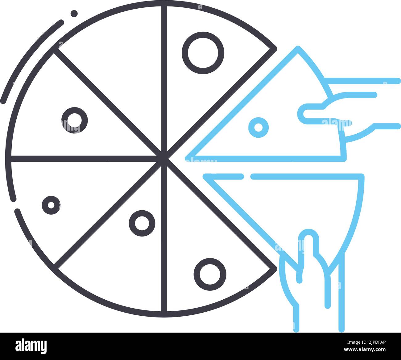 market share line icon, outline symbol, vector illustration, concept ...