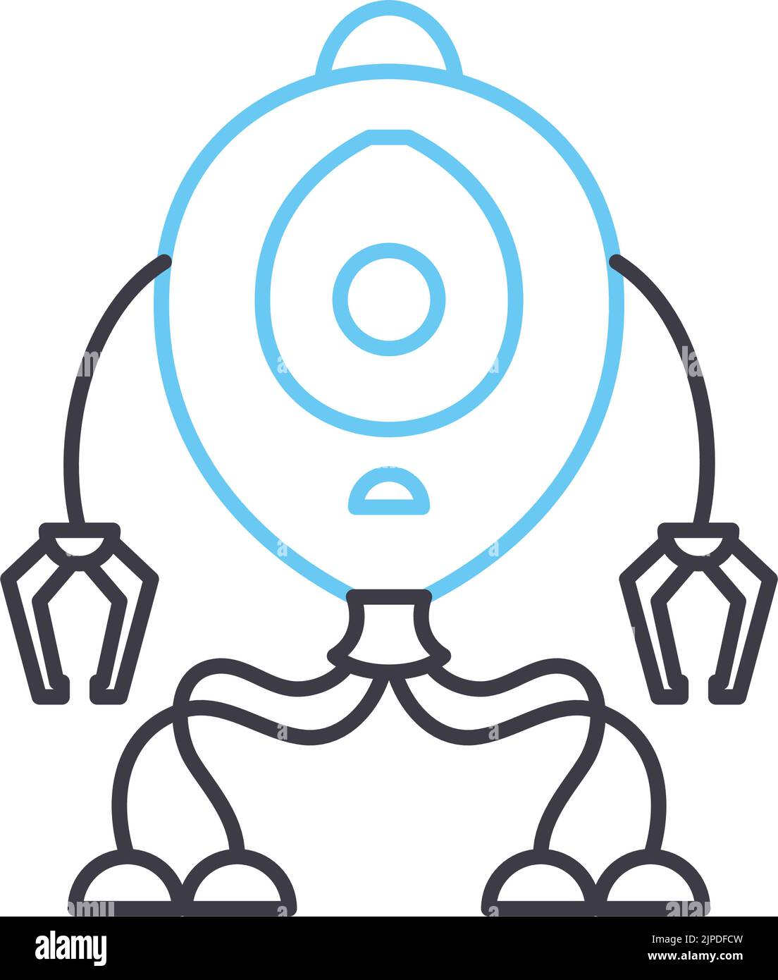 loader robot line icon, outline symbol, vector illustration, concept ...