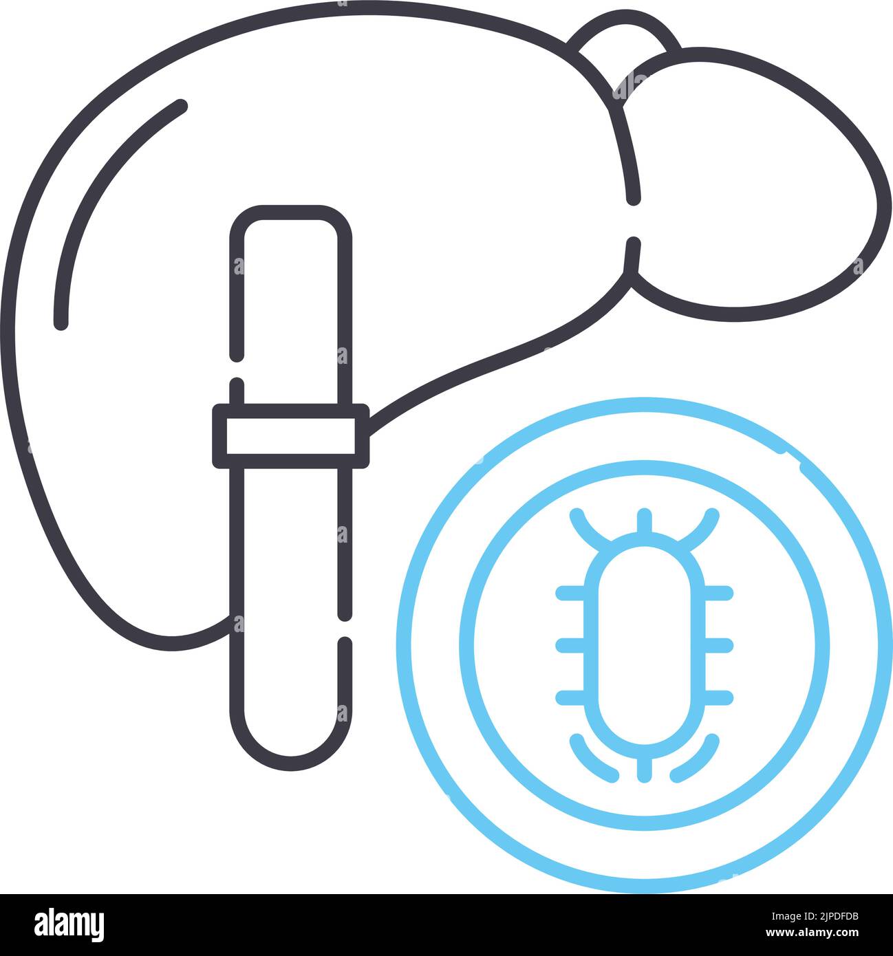 hepatitis test line icon, outline symbol, vector illustration, concept ...