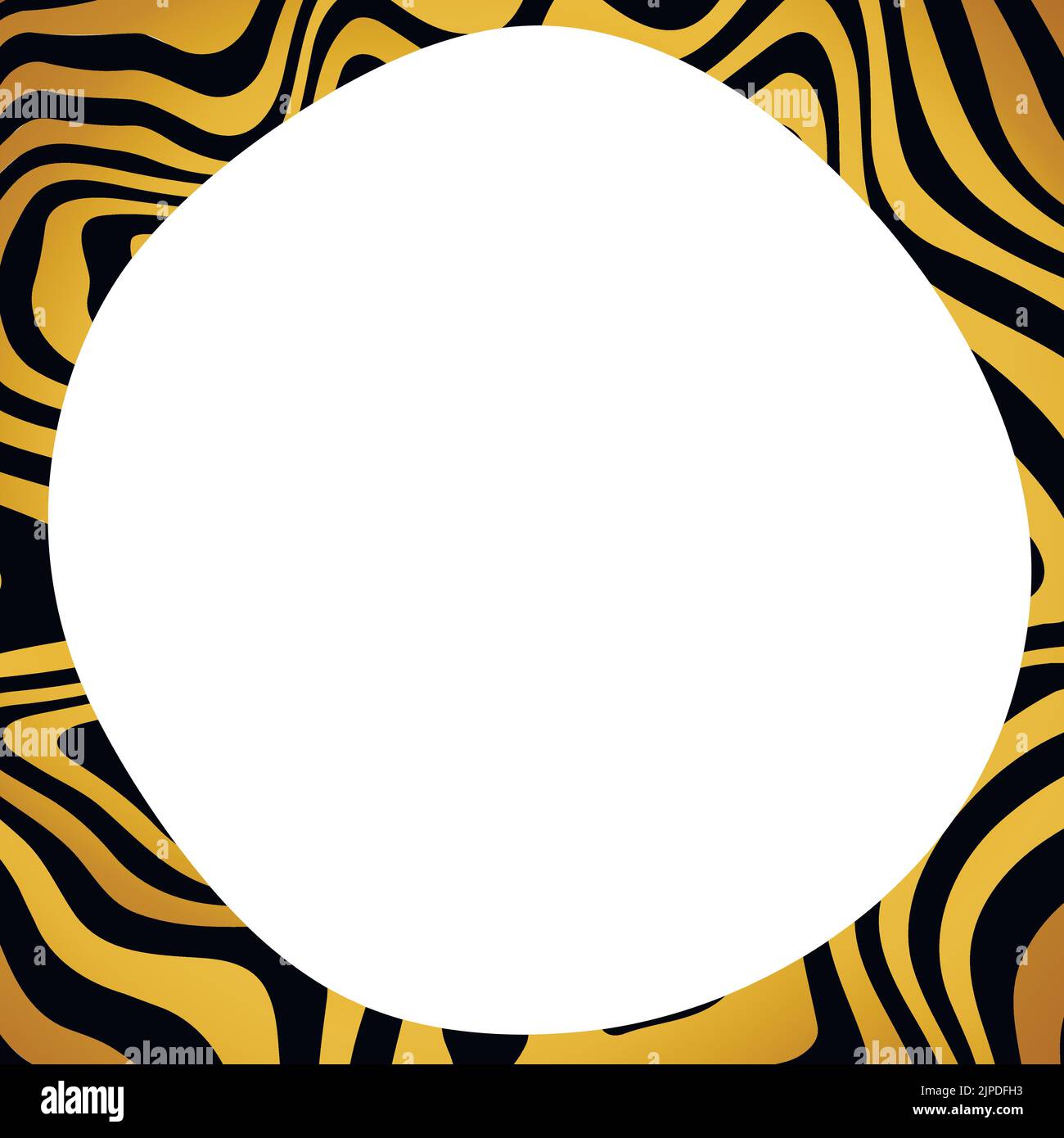 Decorative gold round border with abstract swirl element. Trendy ...