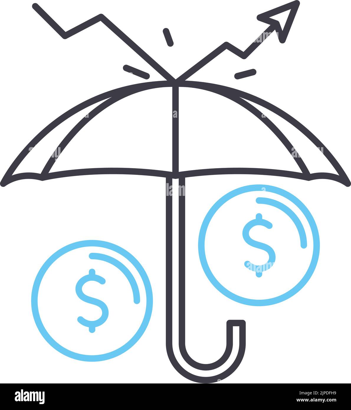 risk management line icon, outline symbol, vector illustration, concept ...