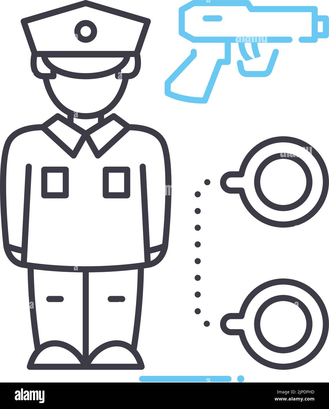 policeman occupation line icon, outline symbol, vector illustration ...