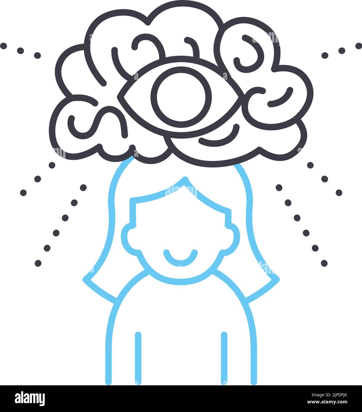 visualisation line icon, outline symbol, vector illustration, concept ...