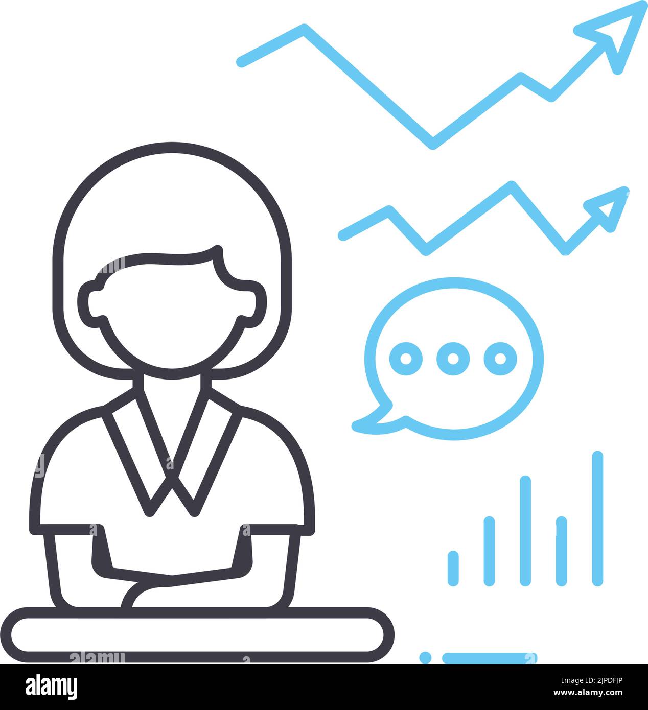 performance management line icon, outline symbol, vector illustration ...