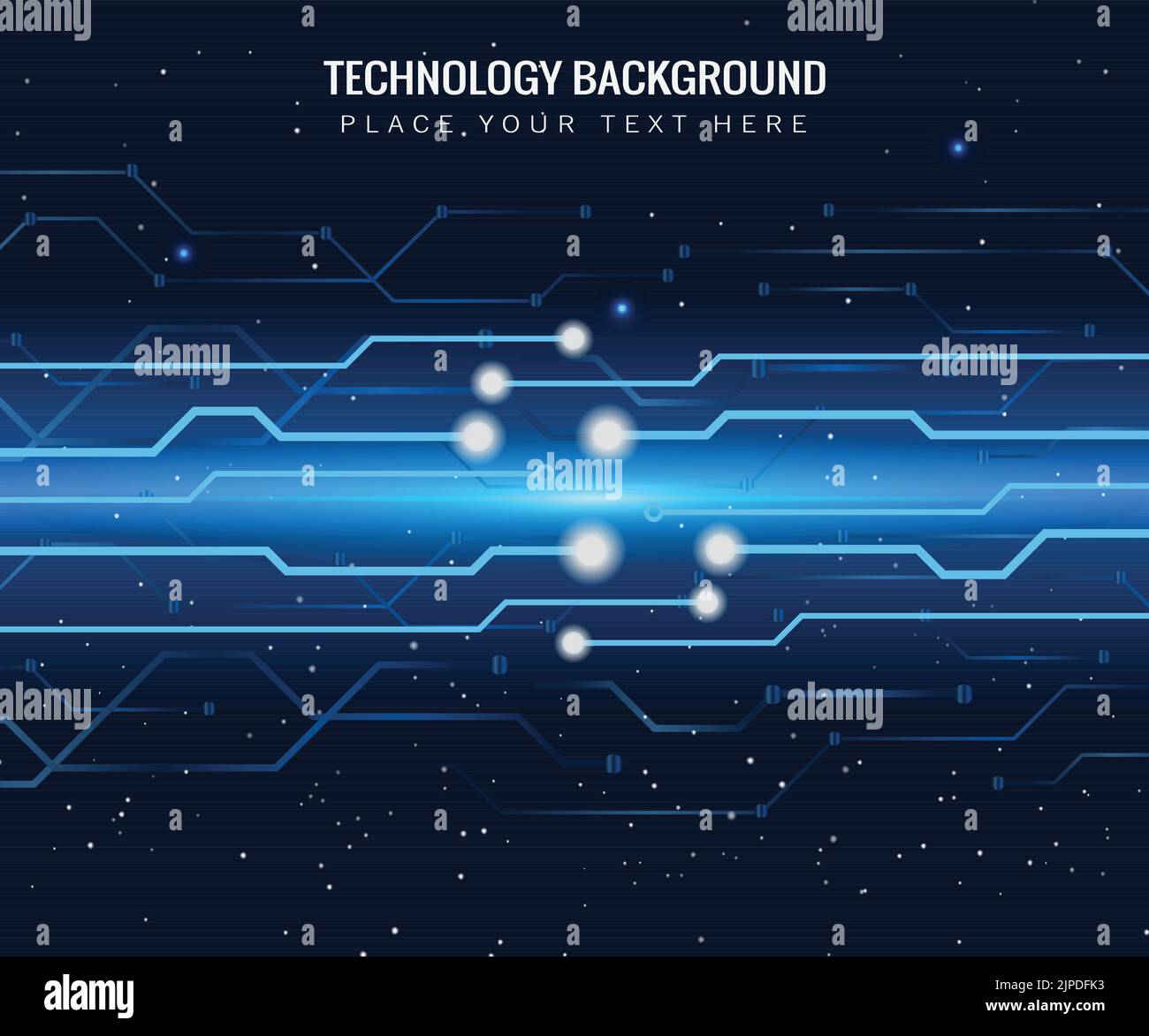 Abstract technological dark blue background with elements of the ...