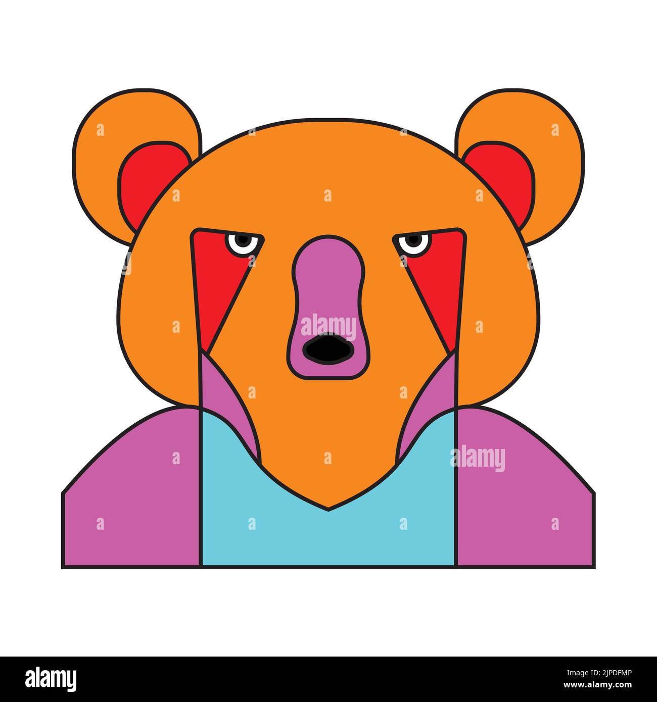 Abstract funny panda color portrait for print design. Funny abstract ...